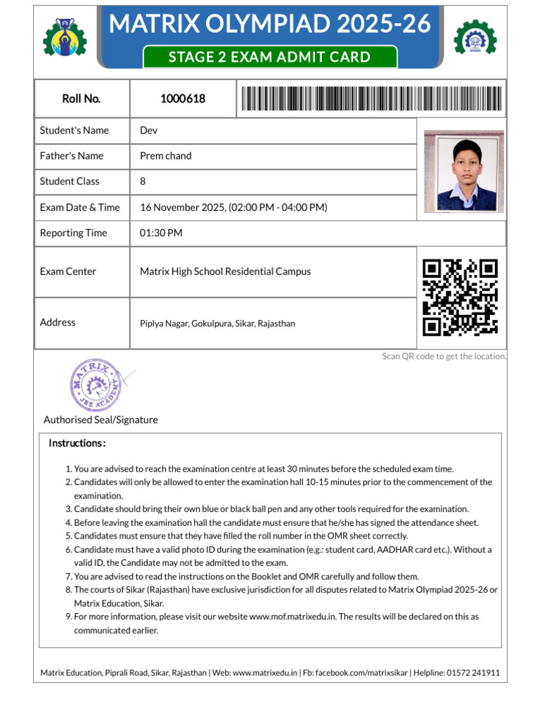 Matrix Olympiad - Best JEE - NEET Coaching With Best Pre Foundation in ...