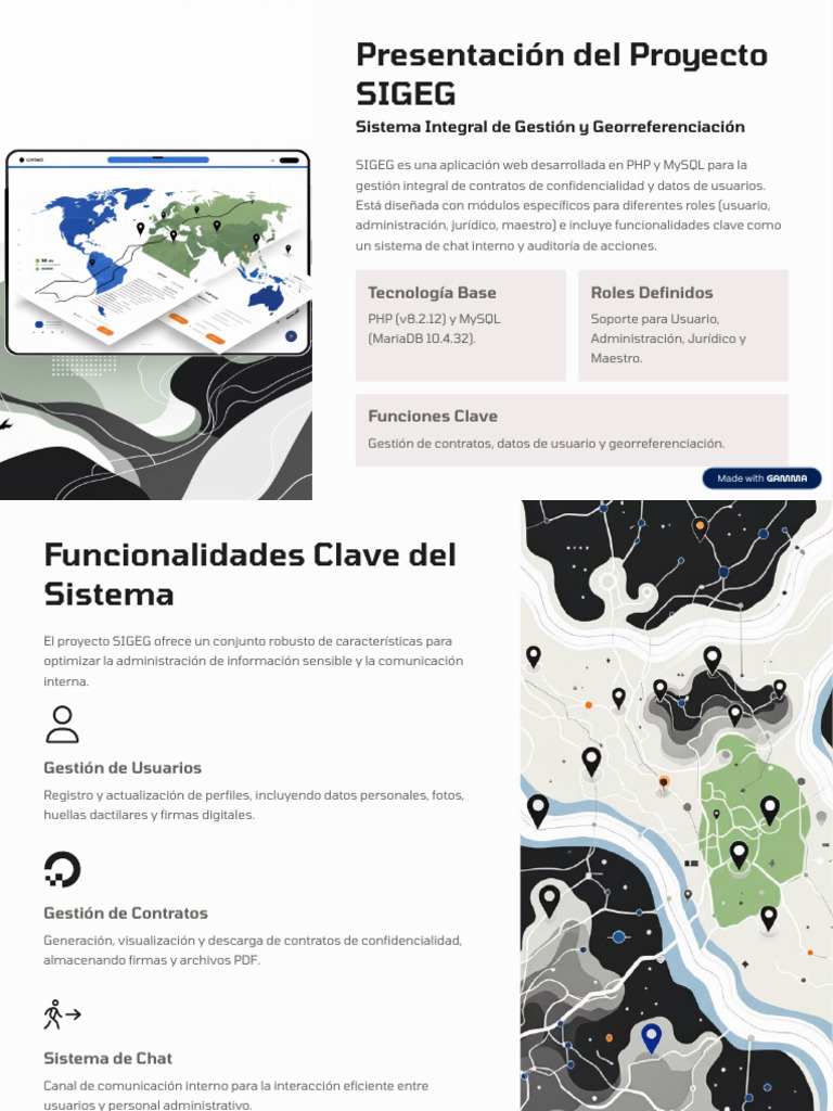 Presentacion Del Proyecto SIGEG | PDF | Mi sql | Datos
