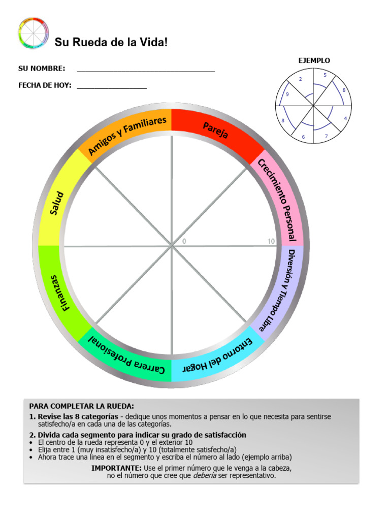 Rueda de la Vida: Ejercicio de Equilibrio | PDF | Conceptos ...