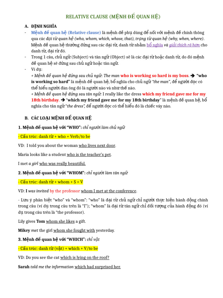 Relative Clause | PDF