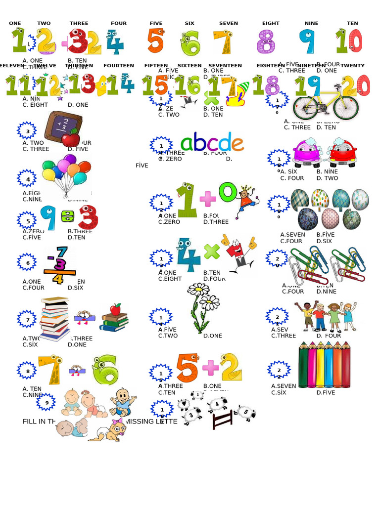 Numbers Worksheet104631 | PDF