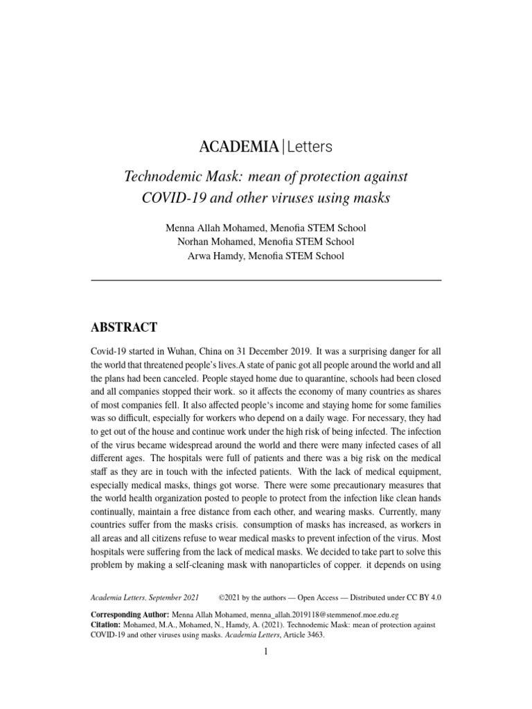 Menofia STEM Published Research 2021 | PDF | Ultraviolet | Biology