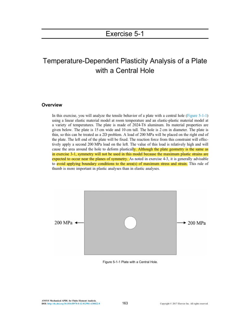 Exercise 5 1 - Temperature Dependent Plastici - 2017 - ANSYS Mechanical APDL For | PDF ...
