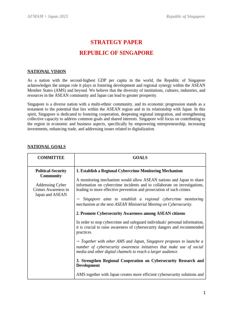 Singapore-Japan ASEAN Strategy 2023 | PDF | Sustainability ...