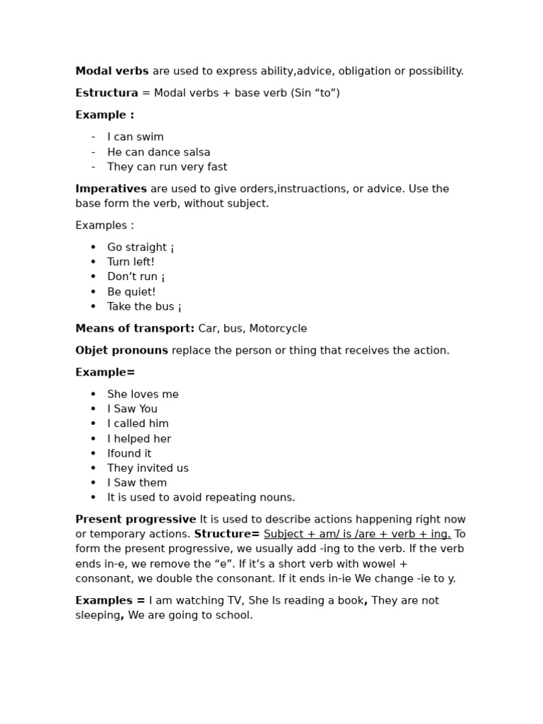 Understanding Modal Verbs and Imperatives | PDF