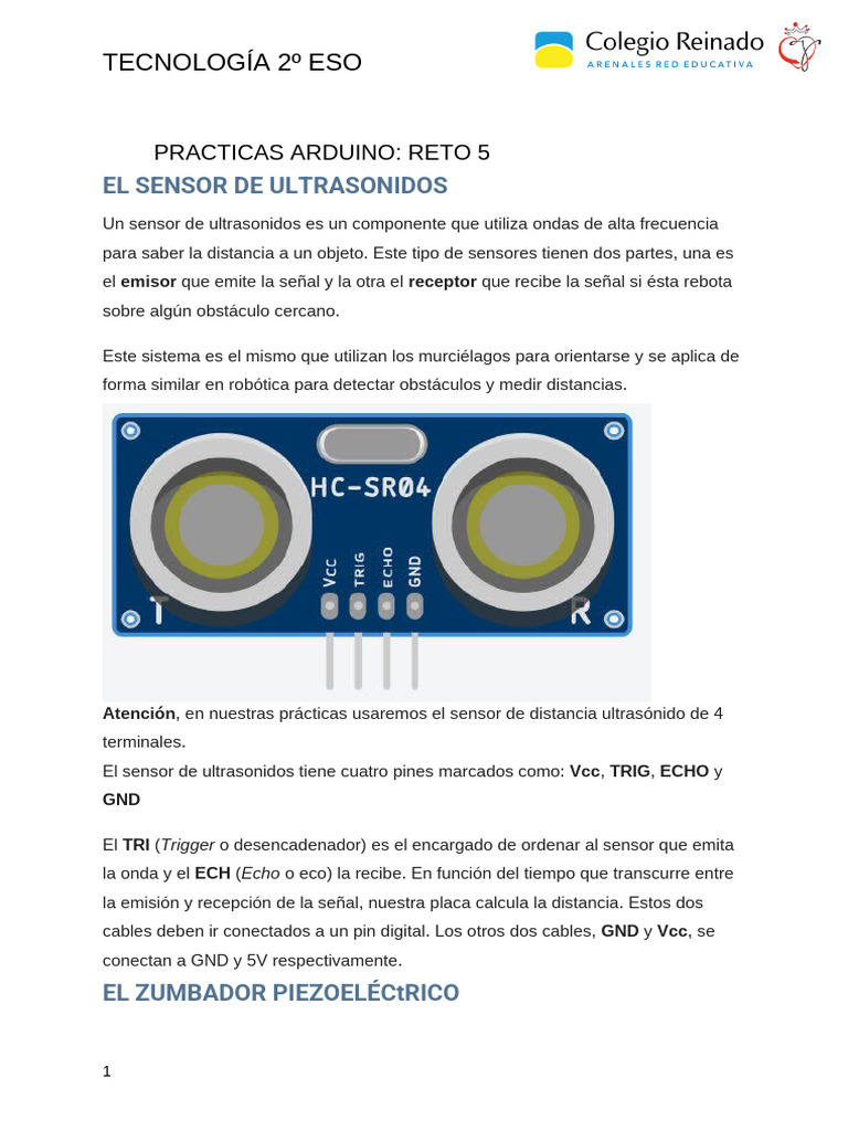 Reto 5 Arduino | PDF | Ultrasonido | Sonido