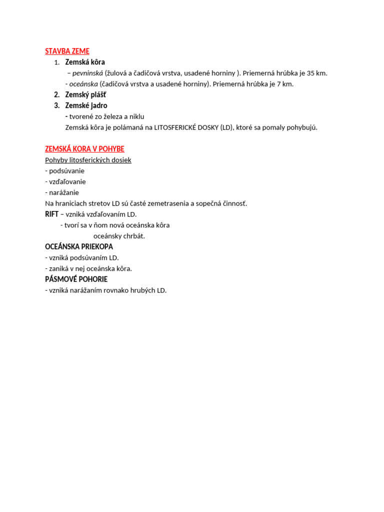 Stavba Zemea Pohyby LD 2 | PDF