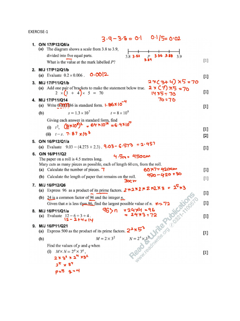 Hy Exam Class-8 Math-D Paper-1 Revision | PDF