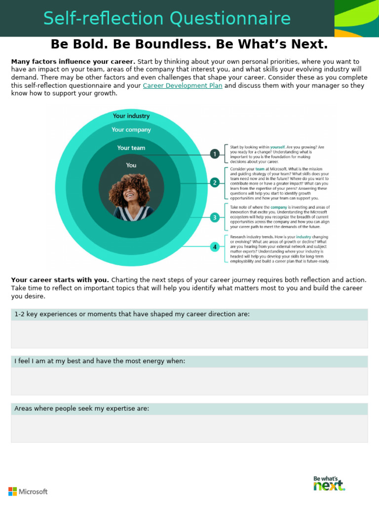 Career Development Self-Reflection Guide | PDF