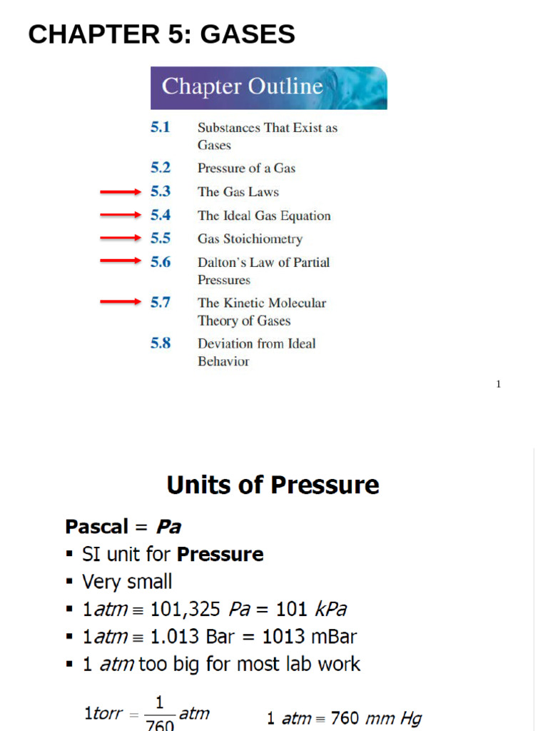 Ch05 Lecture Update | PDF | Gases | Mole (Unit)