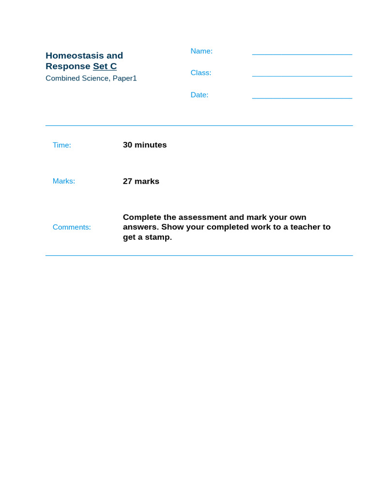 Homeostasis and Reproduction Assessment | PDF | Reproduction | Birth ...