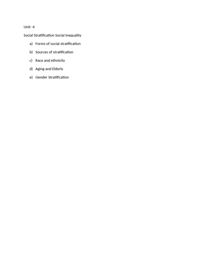 UNIT 4-2078 - Sociology Part One | PDF | Social Stratification ...