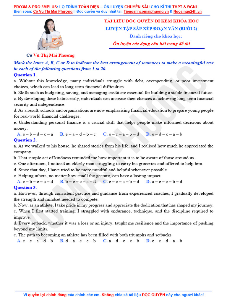 36156152 1757647432619 Co Vu Mai Phuong Luyen Tap Sap Xep Doan Van Buoi 2 | PDF | Artificial ...