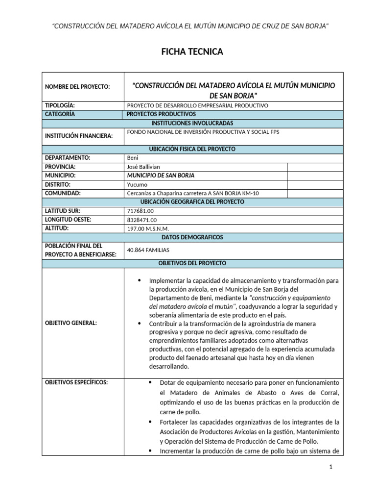 Ficha Tecnica | PDF | Matadero | Carne