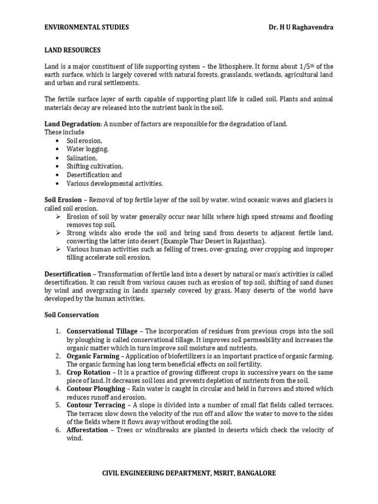 5. Unit-2 Land Resources - Soil Erosion and Desertification | PDF | Soil | Erosion