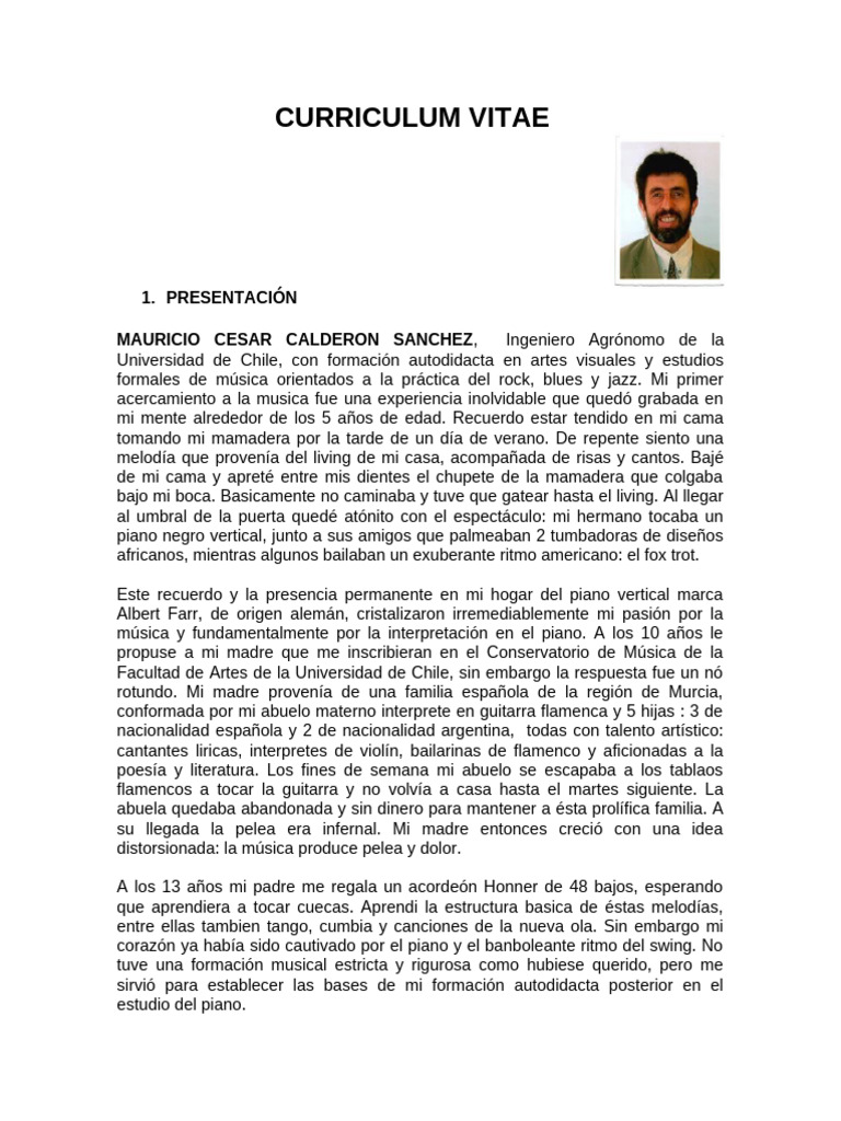 Curriculum Pianistico de Mauricio Calderon | PDF | Blues | Escala (música)