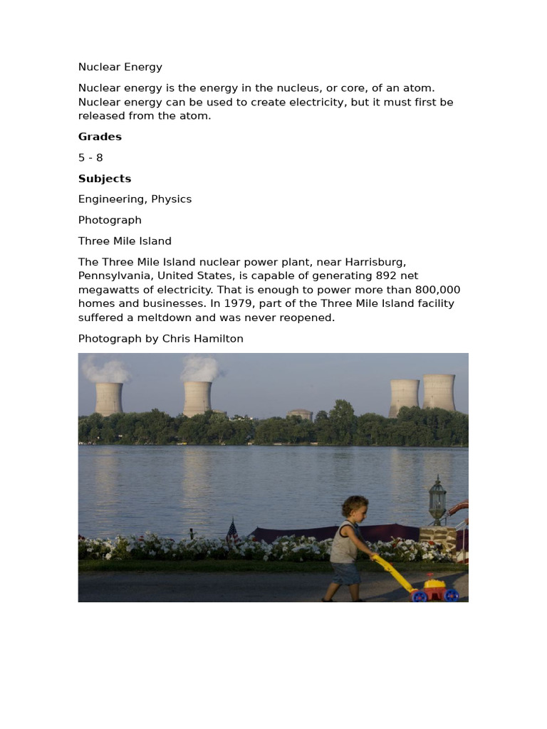 Nuclear Energy | PDF | Nuclear Power | Nuclear Reactor
