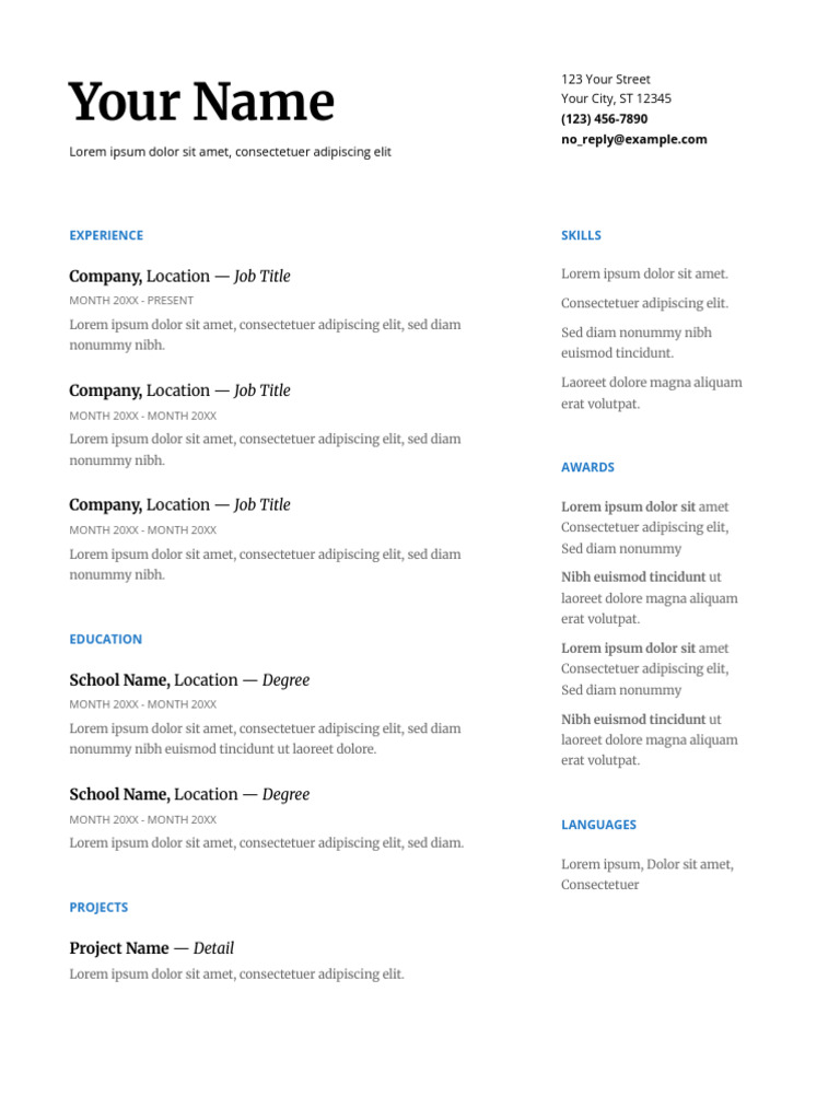 CV Example 1 | PDF