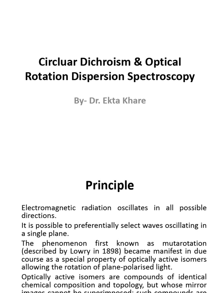 Circular Dichroism Spectroscopy.ppt | PDF | Polarization (Waves) | Optics