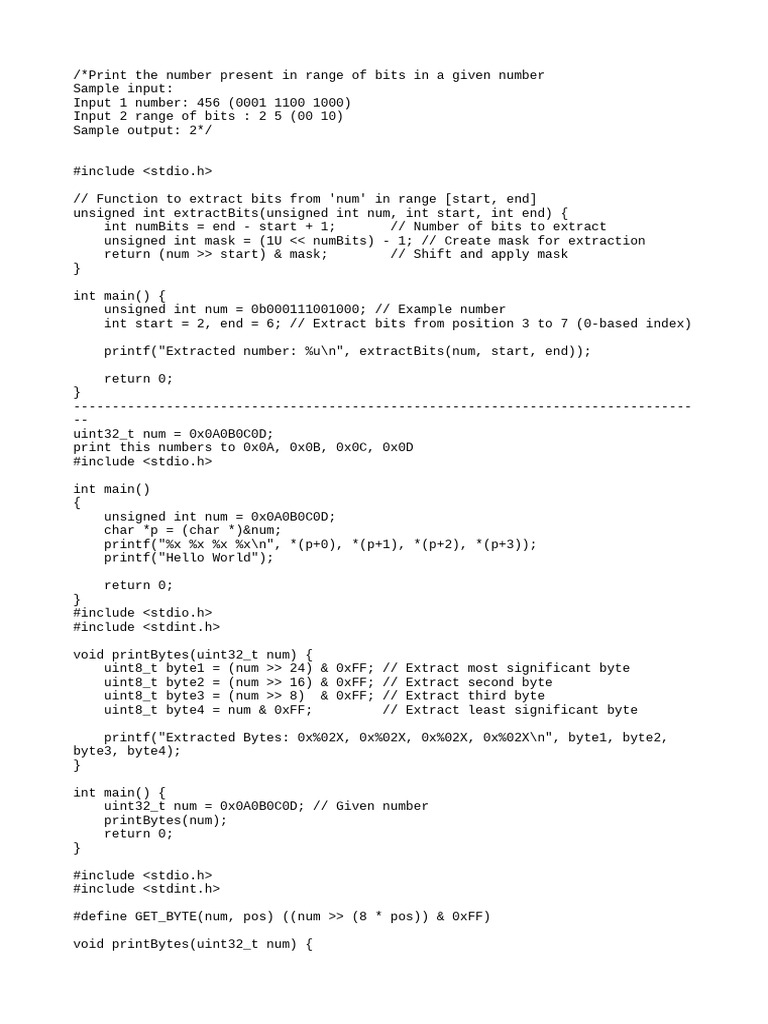 Mastering Bitwise Operations in C Essential Programs | PDF | Integer (Computer Science) | Encodings