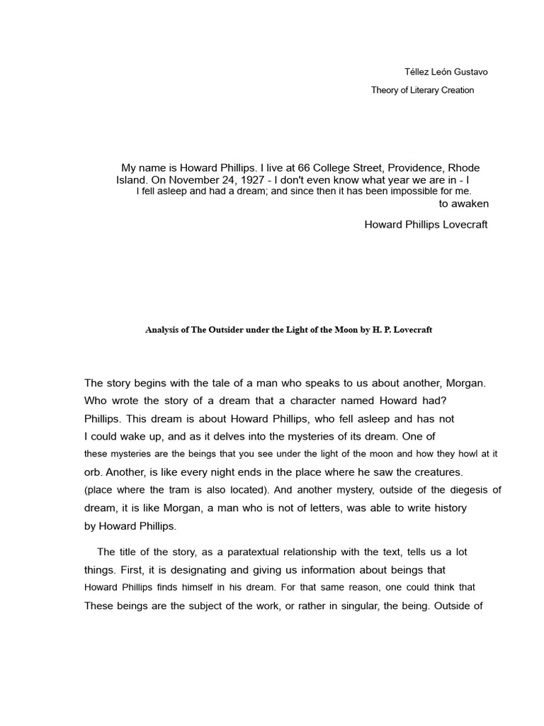 The Being Under The Light of The Moon: Analysis | PDF | Werewolves | H ...