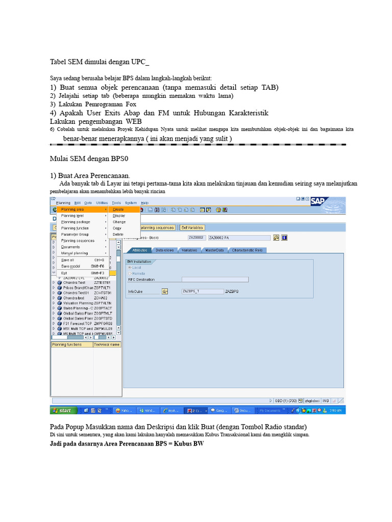 Panduan Lengkap BPS dan SEM SAP | PDF