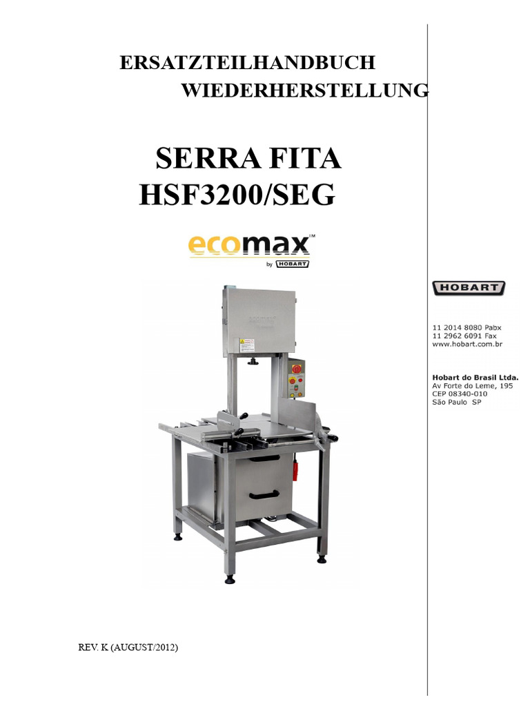 ERSATZTEILHANDBUCH - BANDSÄGE HSF3200 SEG.pdf | PDF