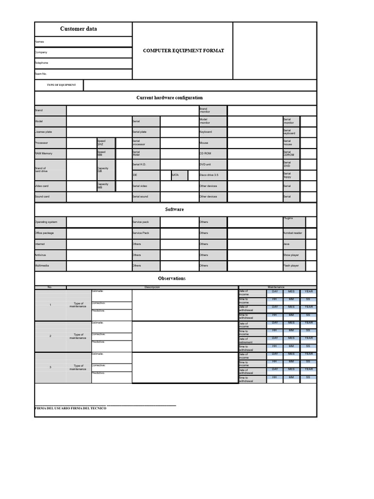 PC maintenance format | PDF | Computer Hardware | Cd Rom