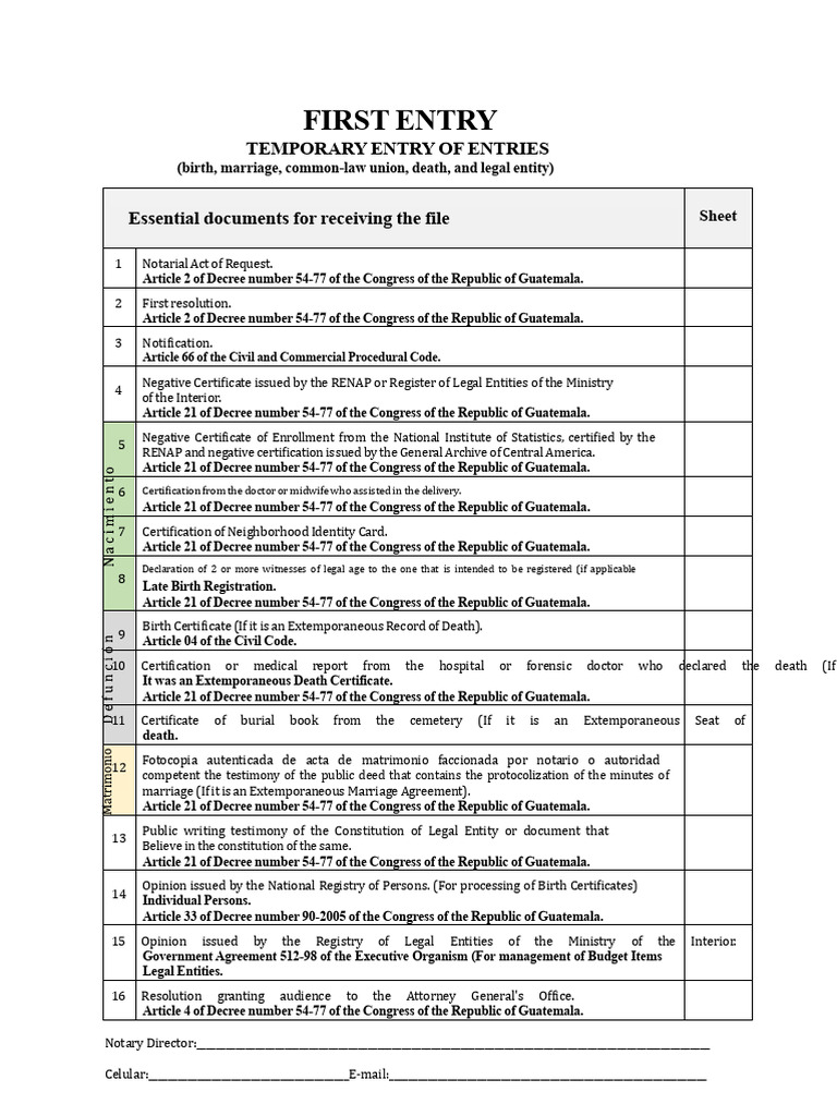 Essential Documents for Legal Registrations | PDF | Birth Certificate ...