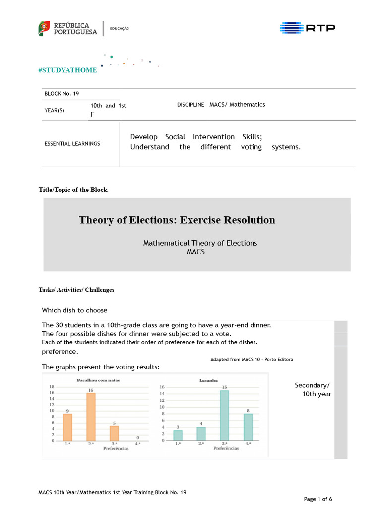 19 - MACS - 10th Year - Election Theory Exercise Resolution | PDF | Two ...