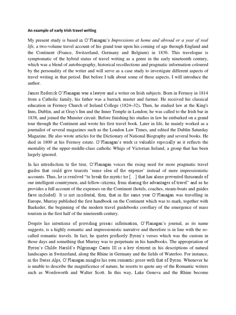 Workshop - Example of Early Travel Writing | PDF | History