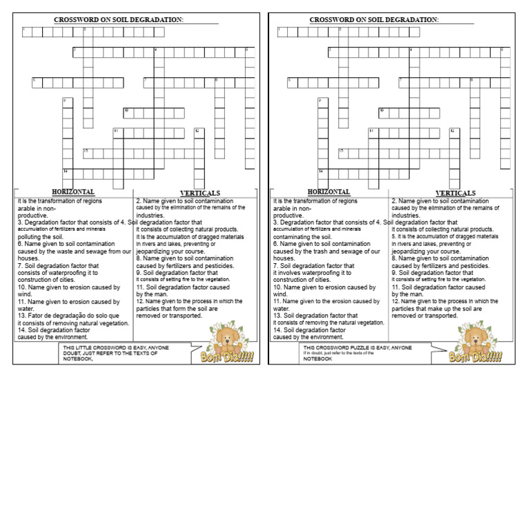 Crossword About Soil Degradation | PDF | Soil | Environmental Degradation