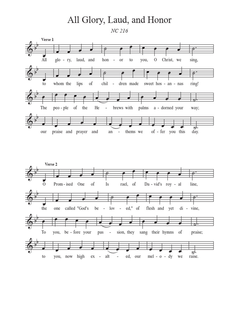 All Glory, Laud, and Honor - Score | PDF