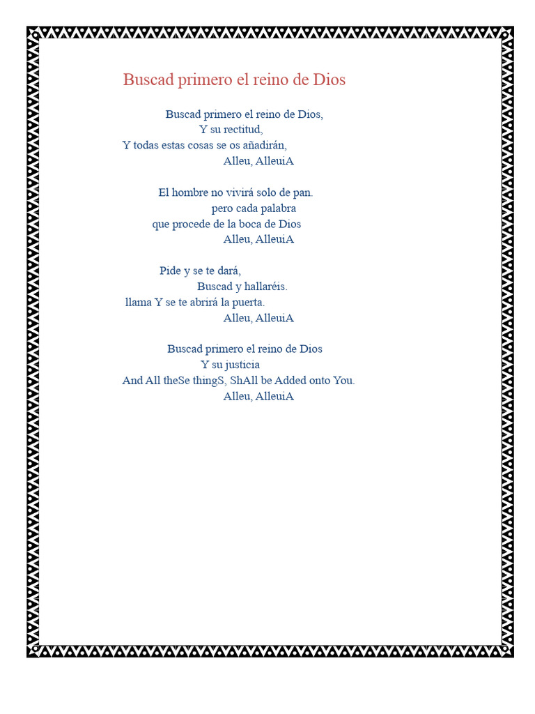Buscad Primero El Reino de Dios. | PDF