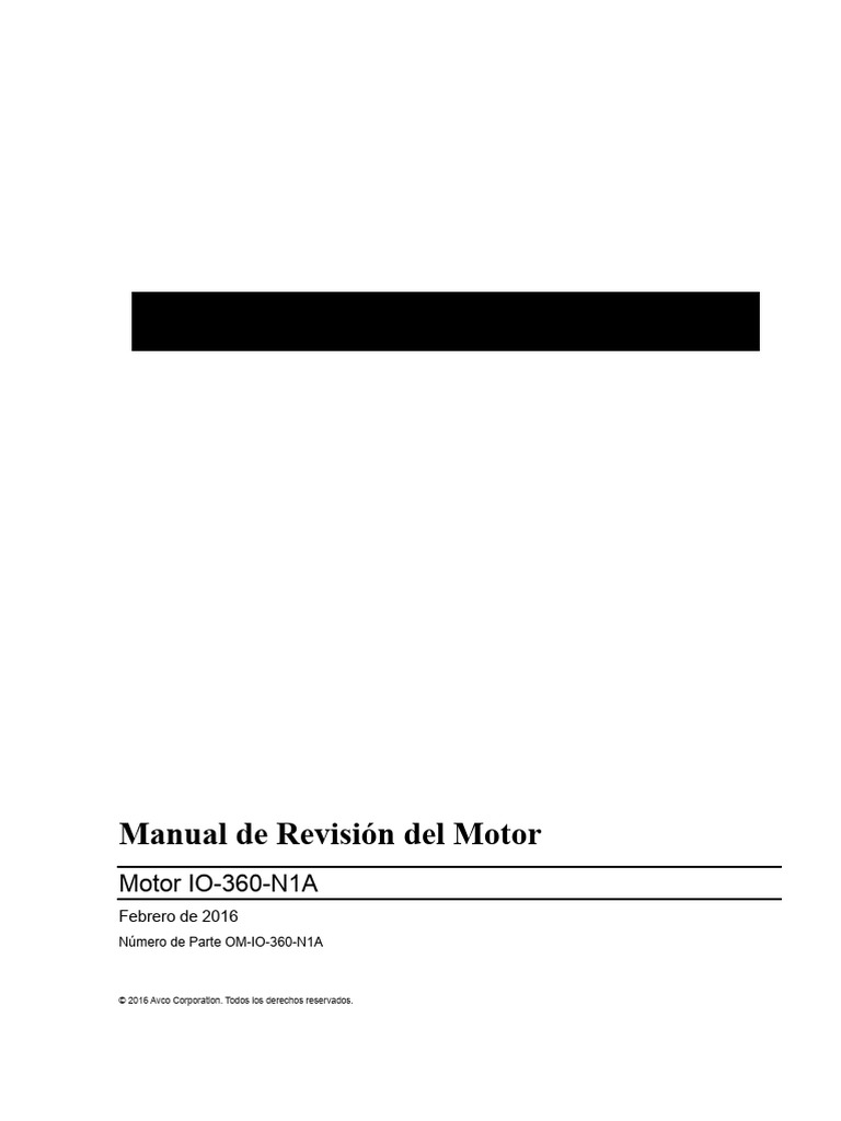 Manual de Revisión Motor IO-360-N1A | PDF | Tornillo | Motores
