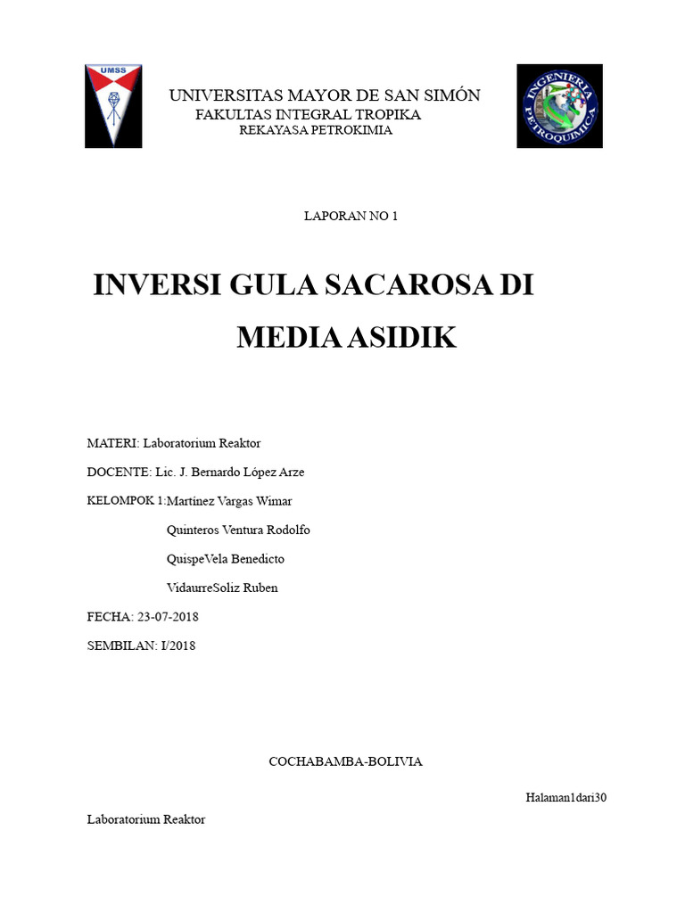 Inversi Sakarosa dalam Media Asam | PDF
