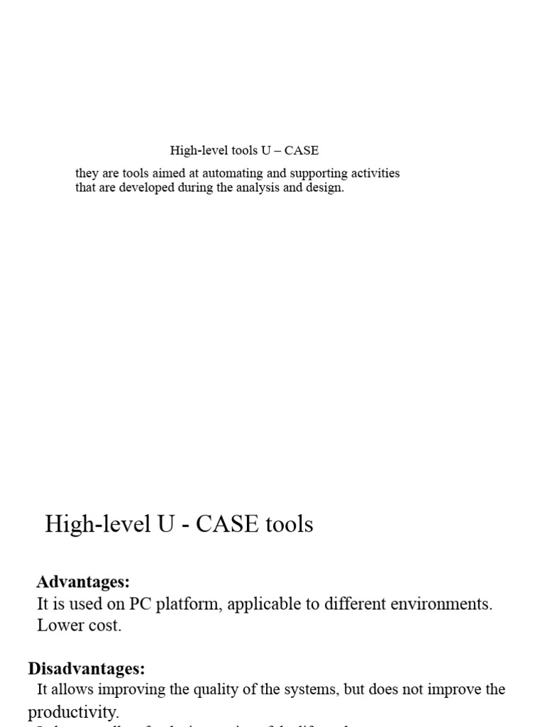 High-Level U - CASE Tools | PDF