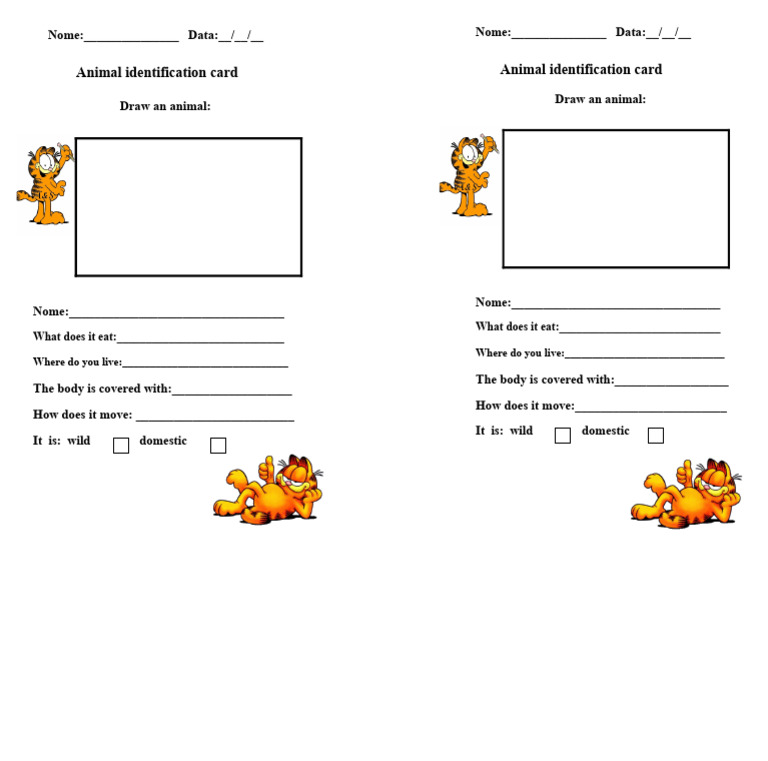 Animal Identification Card | PDF