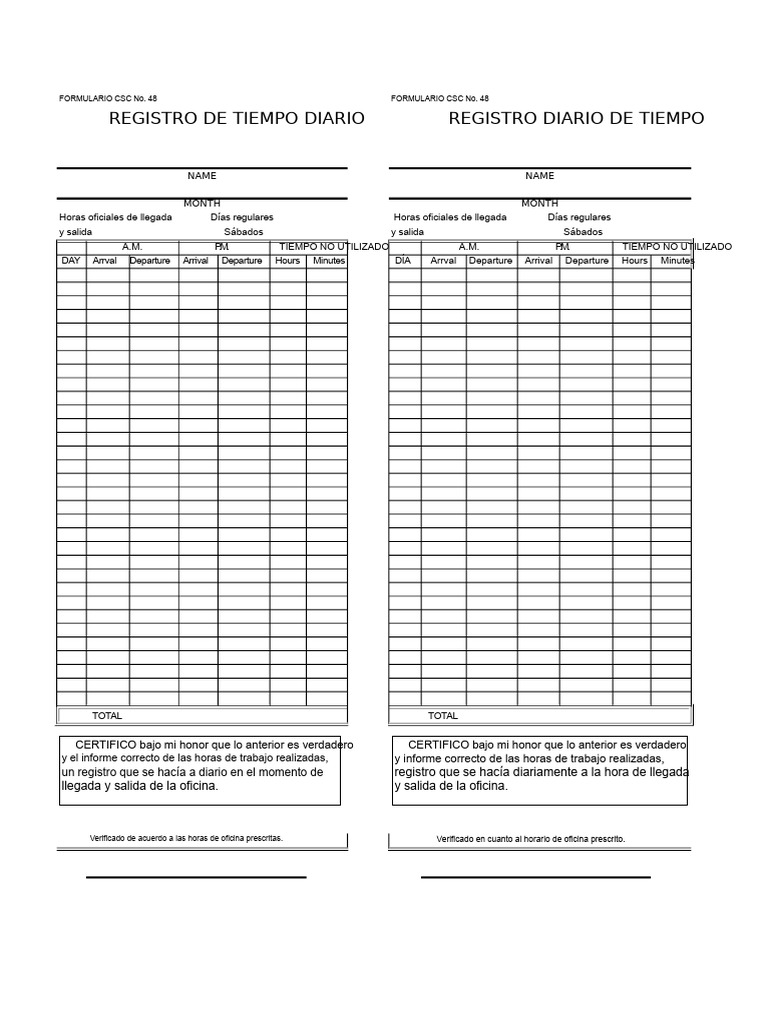 Formulario 48 DTR | PDF