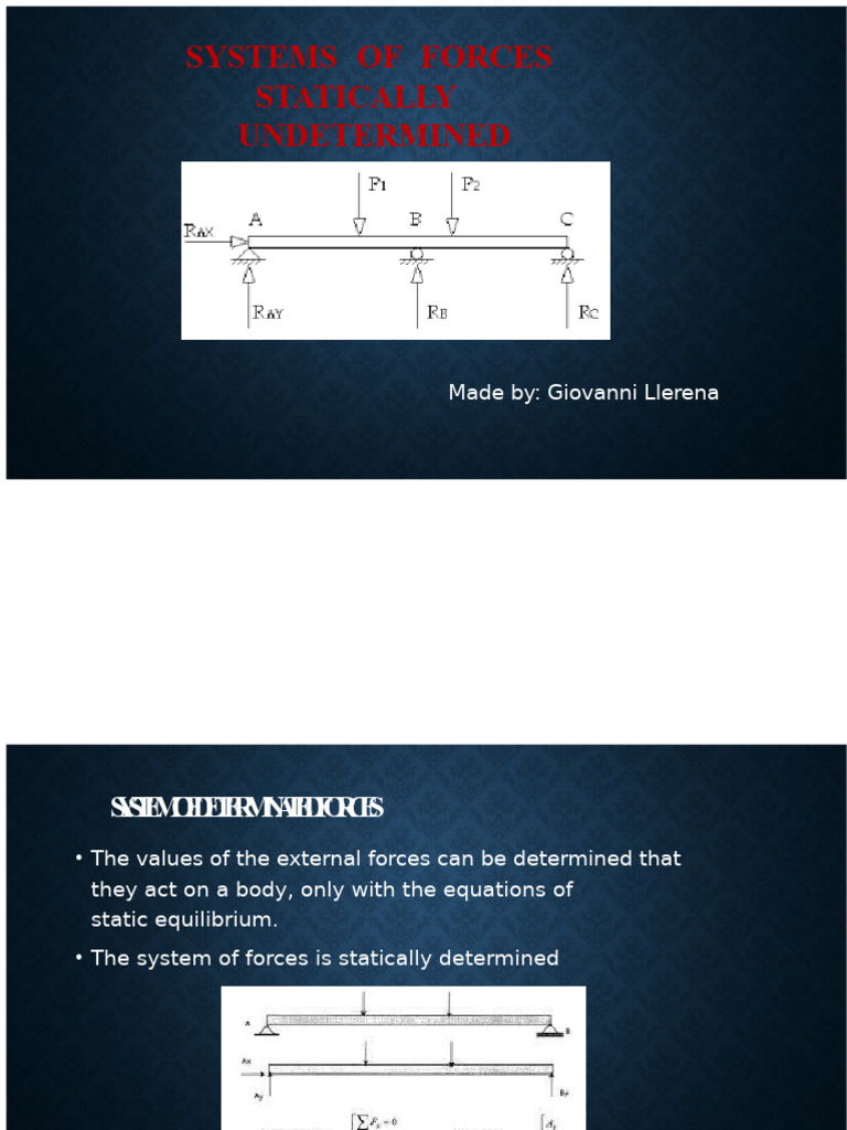Statically Determined vs. Indeterminate Forces | PDF | Bending ...