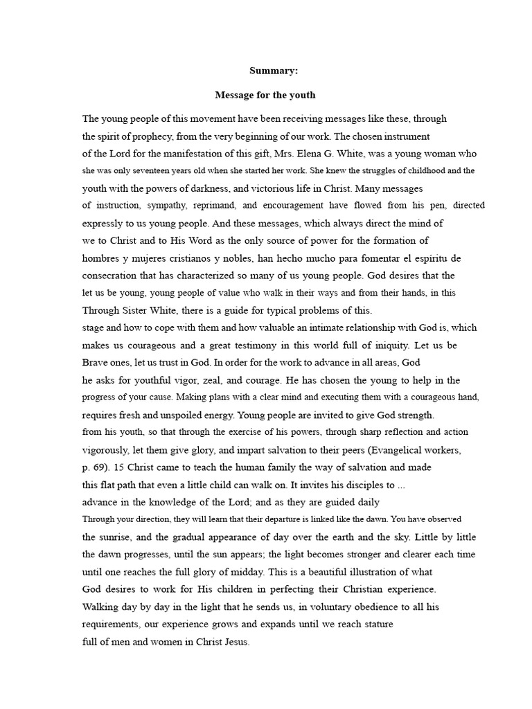 Messages of Hope for Youth Empowerment | PDF | God In Christianity | Jesus