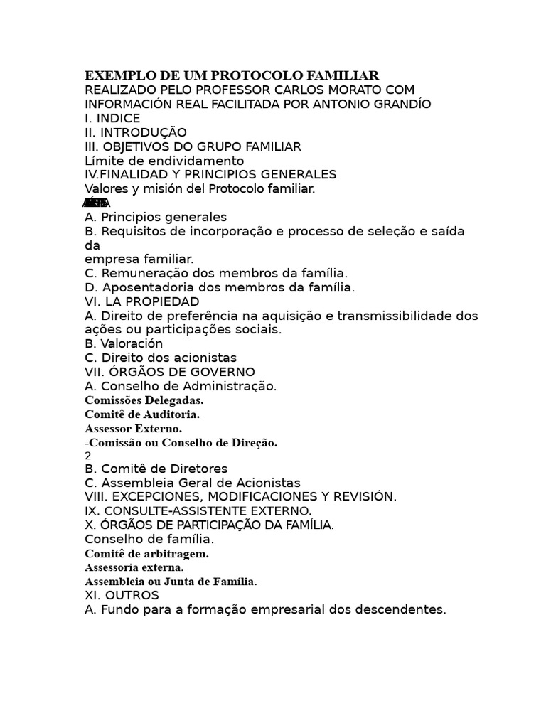 Protocolo Familiar para Empresas | PDF | Família | Conselho de ...
