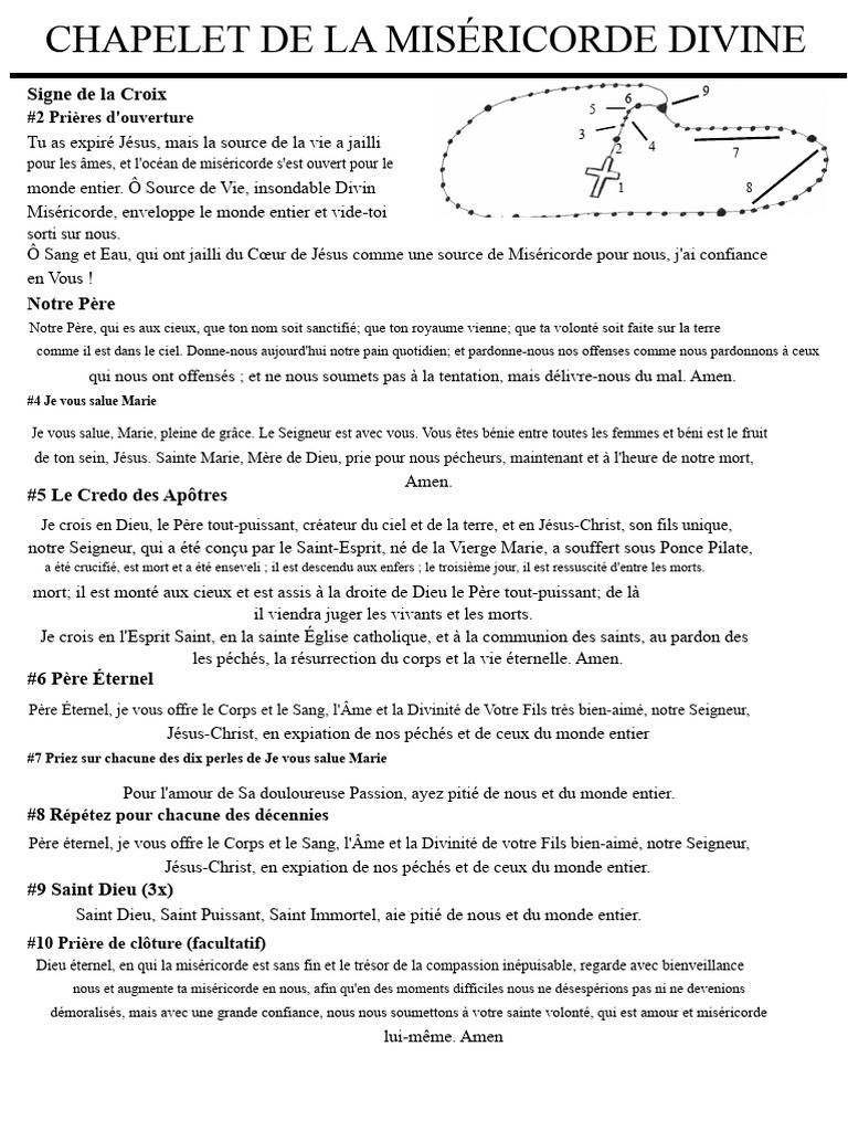 Chapelet de la Miséricorde Divine | PDF | Notre Père | Miséricorde