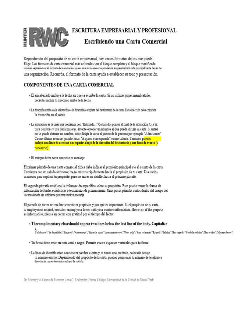 Carta de Negocios - Revisión Mayor | PDF