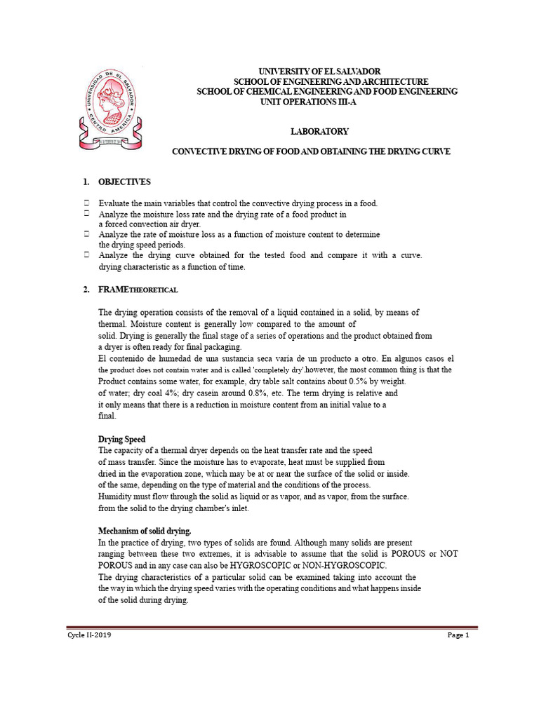 Laboratory Practice - Convective Drying of Foods PDF | PDF | Humidity ...
