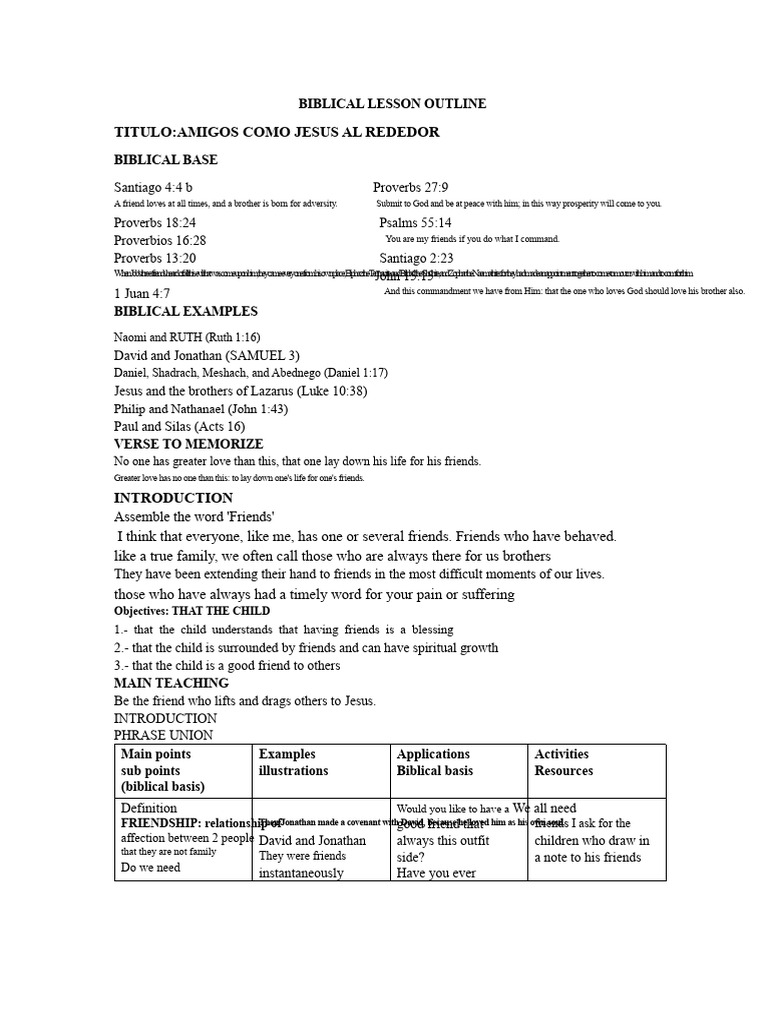BIBLE LESSON OUTLINE Libopen | PDF | Bible | Jesus