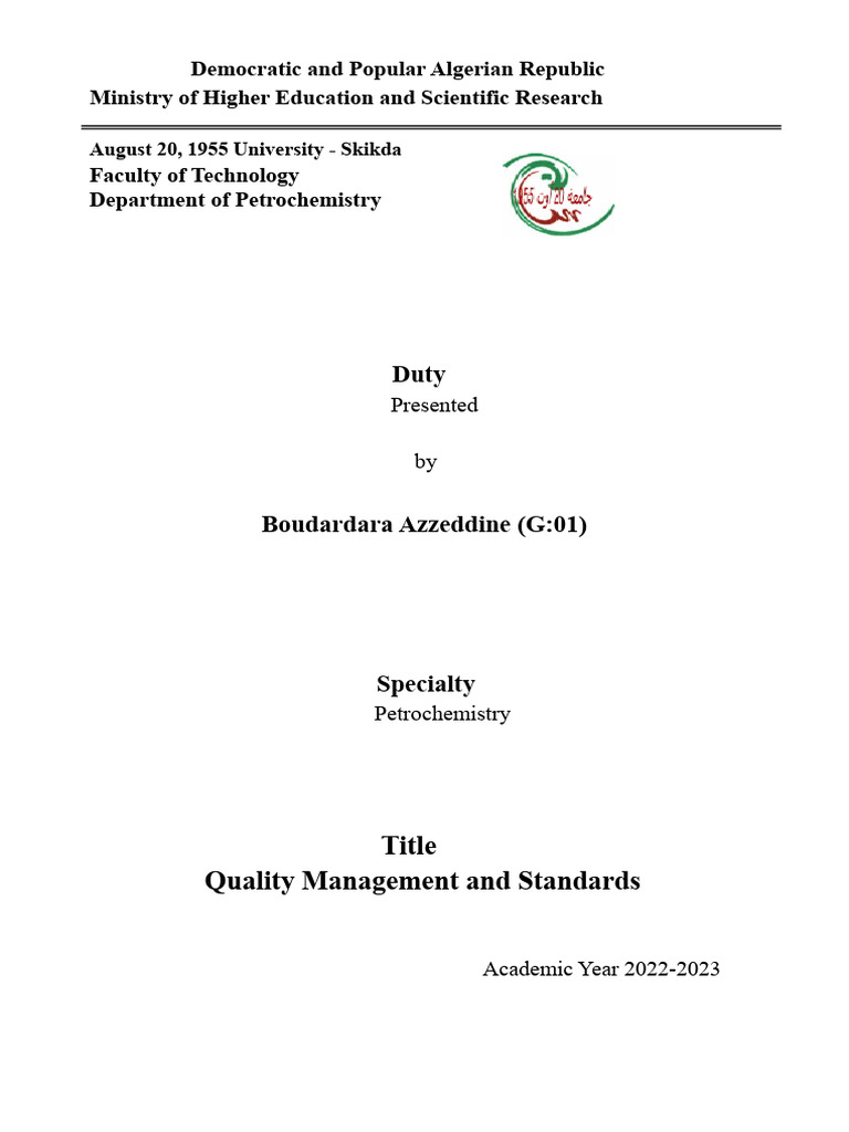 Quality Management Standards Overview | PDF | Quality Management ...