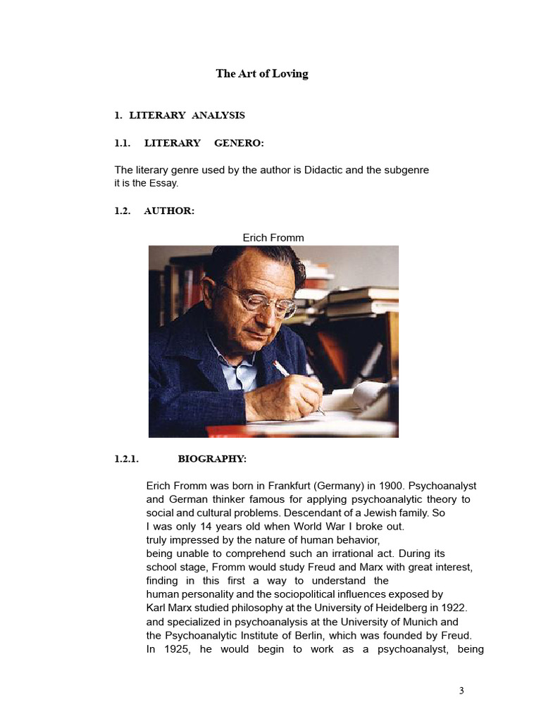 Understanding Erich Fromm's "The Art of Loving" | PDF | Love ...