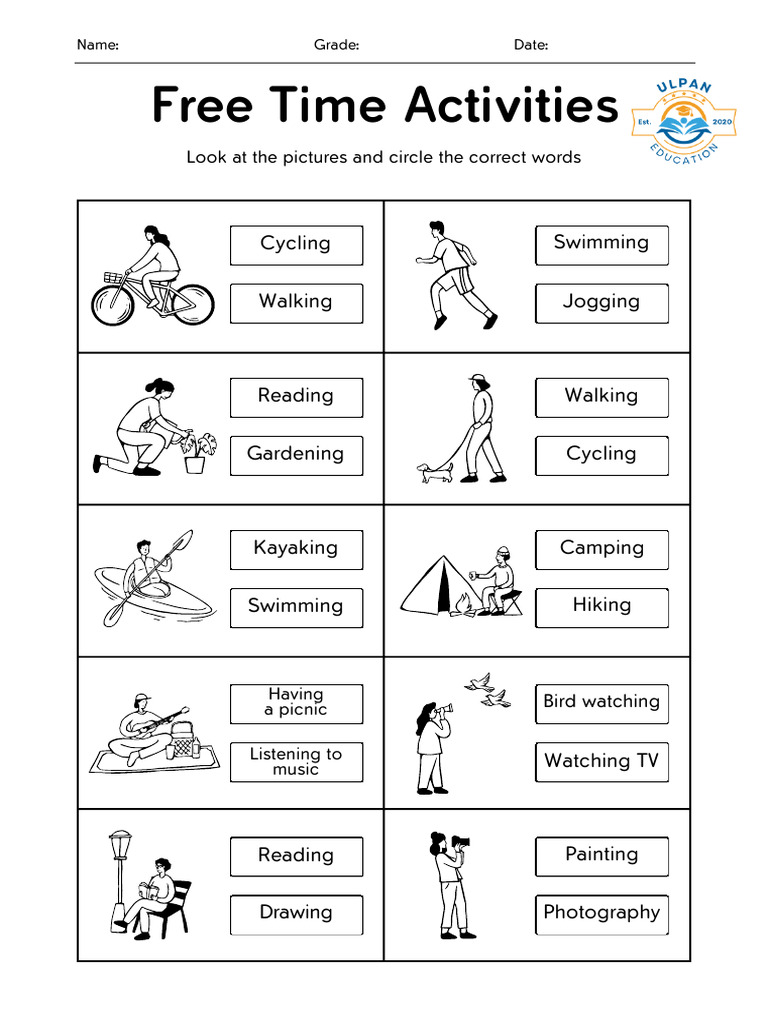 Free Time Activities | PDF