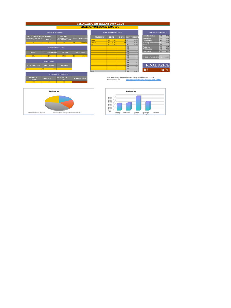 Craft Pricing Calculation Guide | PDF | Prices | Cost